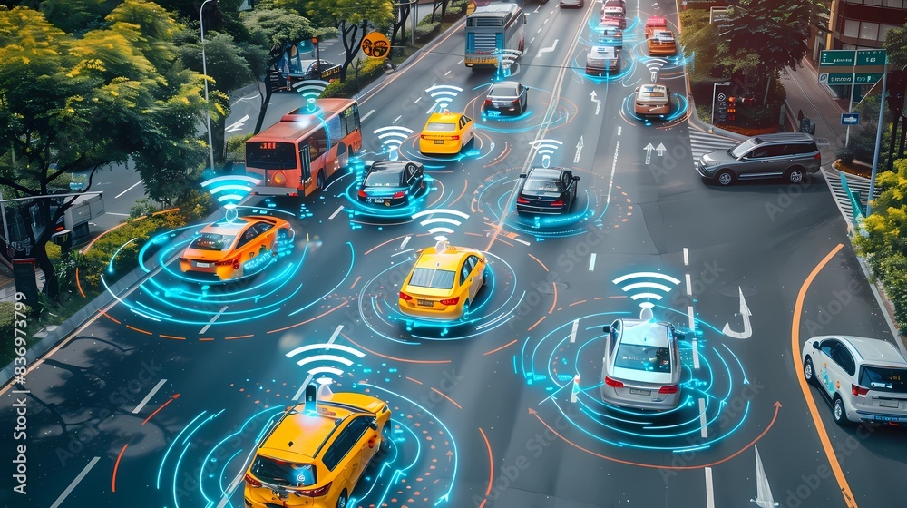A several self driving autonomous vehicles the advanced connectivity ...