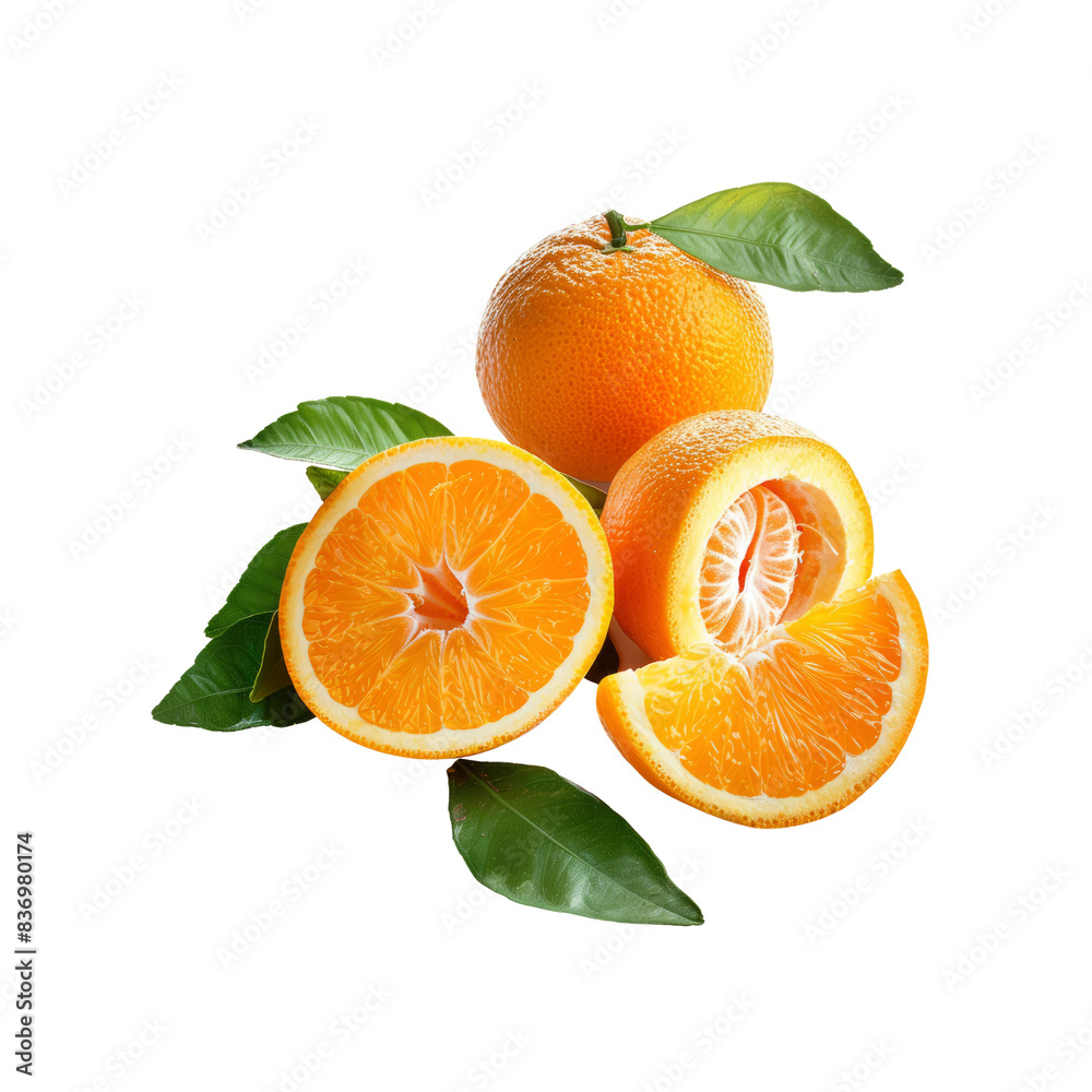 Whole Cross-Section And Quarter Of Fresh Organic Navel Oranges ...
