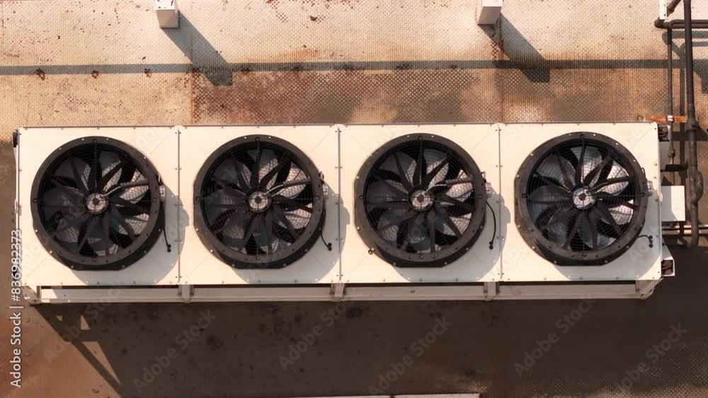 Cooling towers in data center building. Air conditioning cooling towers ...