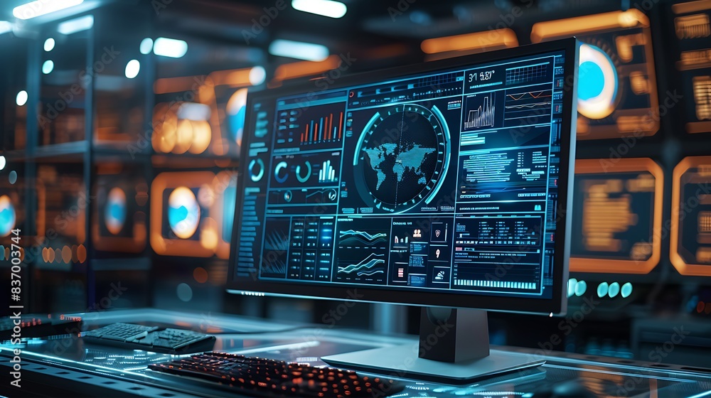 Foto de The digital realm with a real photo capturing a computer ...