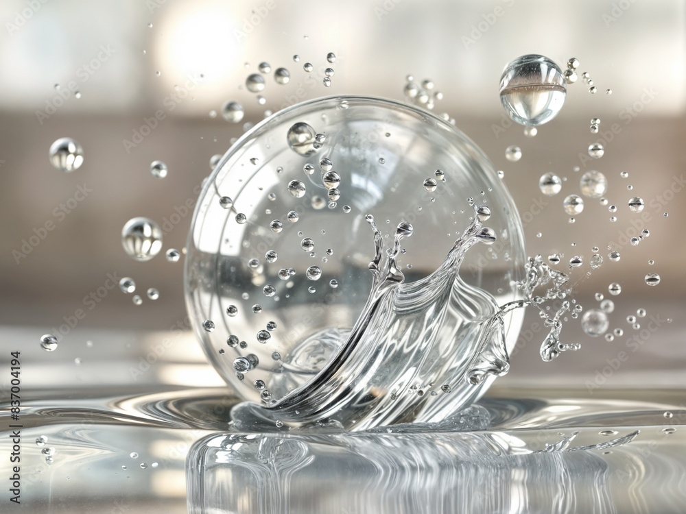 A drop of water in a gravity-free space background Aqua Liquid Bubbles ...