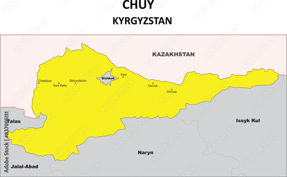 CHUY Map. Major city map of CHUY. Political map of CHUY with country ...