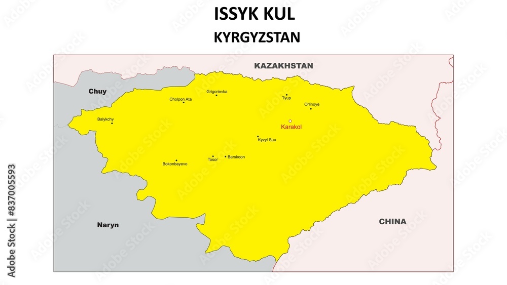 ISSYK KUL Map. Major city map of ISSYK KUL. Political map of ISSYK KUL ...