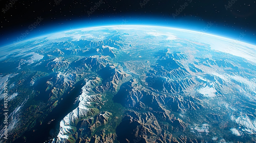 Photorealistic 3D Render of Planet Earth Viewed from Space with ...