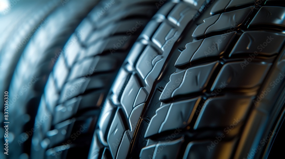Clean car tire background, showcasing new and shiny tires Stock Photo ...