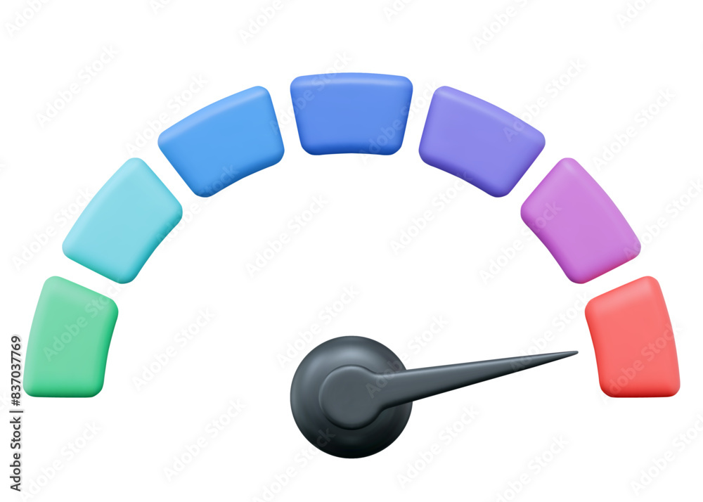 3d speedometer icon. High speed status. Scale score of speed,levels ...