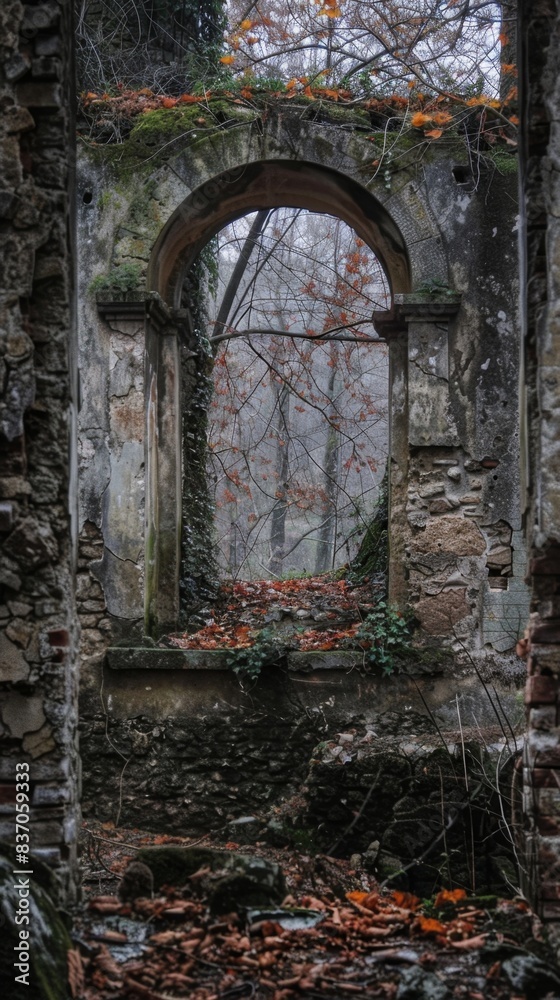 Ruins, wilderness, growing ruins, natural regeneration, depressed ...