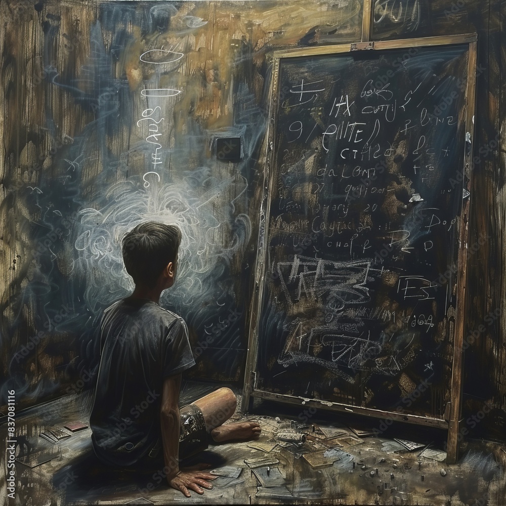 pictionary, someone is describing telling him words with painting Stock ...