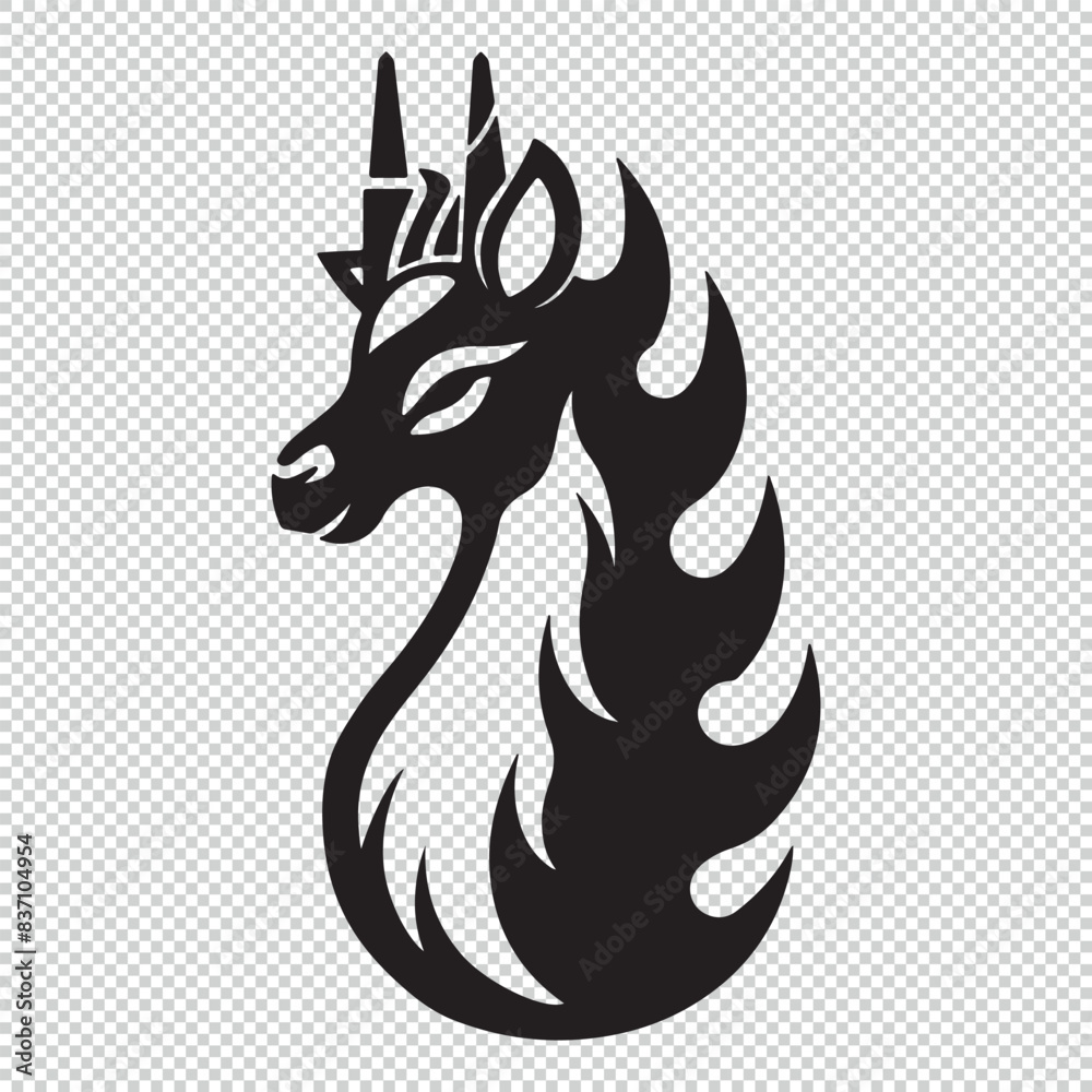Simple lama logo icon, black vector illustration on transparent ...