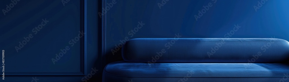 A solid bold navy blue background that provides a sophisticated and ...