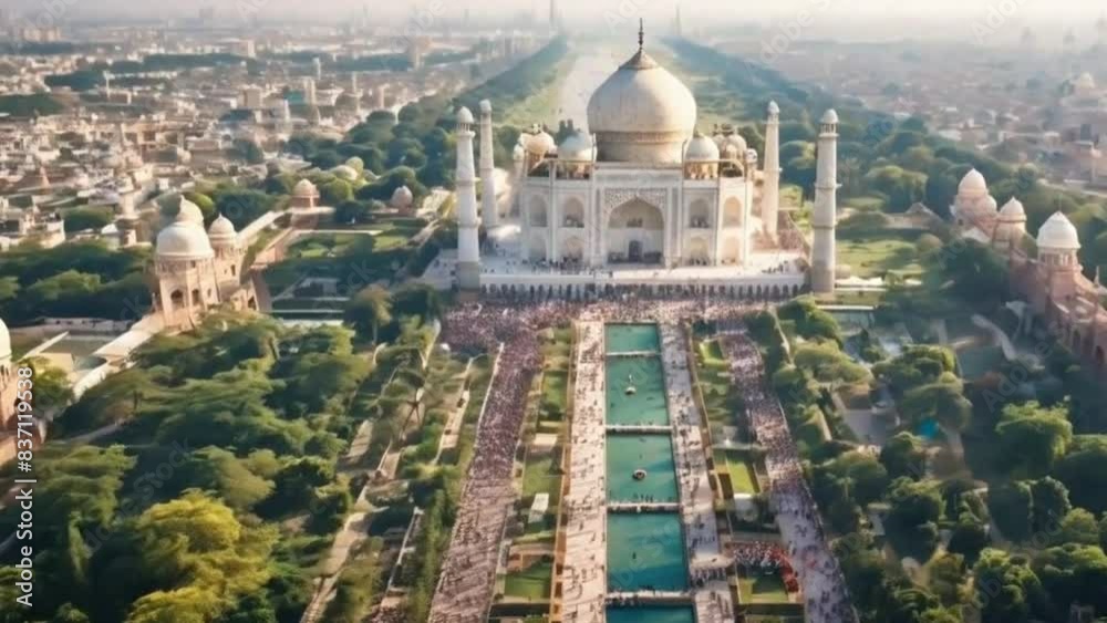 an aerial view of a city with lots of buildings, beautiful futuristic ...