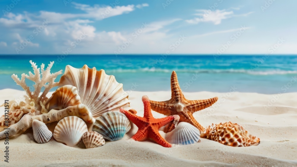 photos of beach sand and sea animals on the beach sand. Caribbean ...