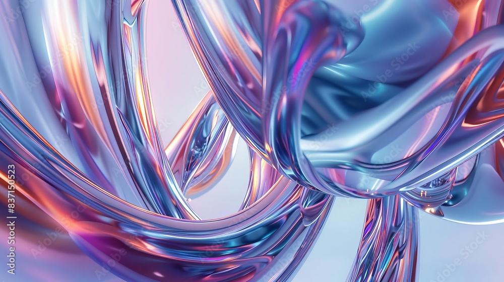 abstract fluid torus shapes made of reflective liquid floating in space ...