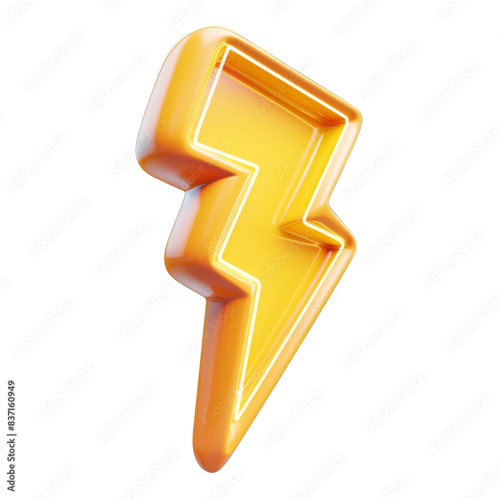 3D yellow lightning promotional label electrifies the scene with its ...