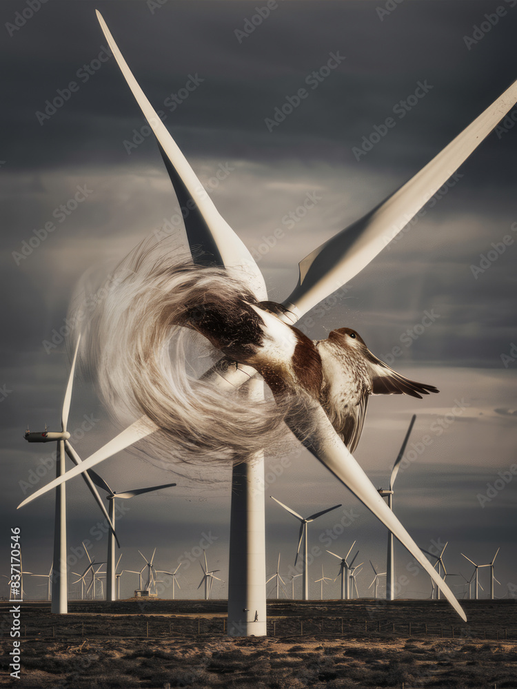 Striking Photograph Capturing a Tragic Moment of a Bird Hitting a Wind ...
