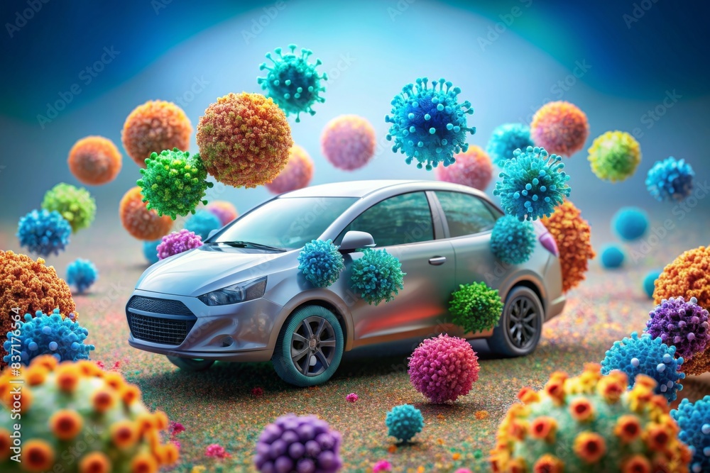 rendering of chimeric antigen receptor CAR T-cell therapy concept, CAR ...