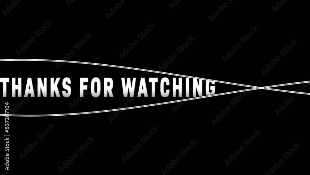 Animation thanks for watching text isolated by the alpha channel ...