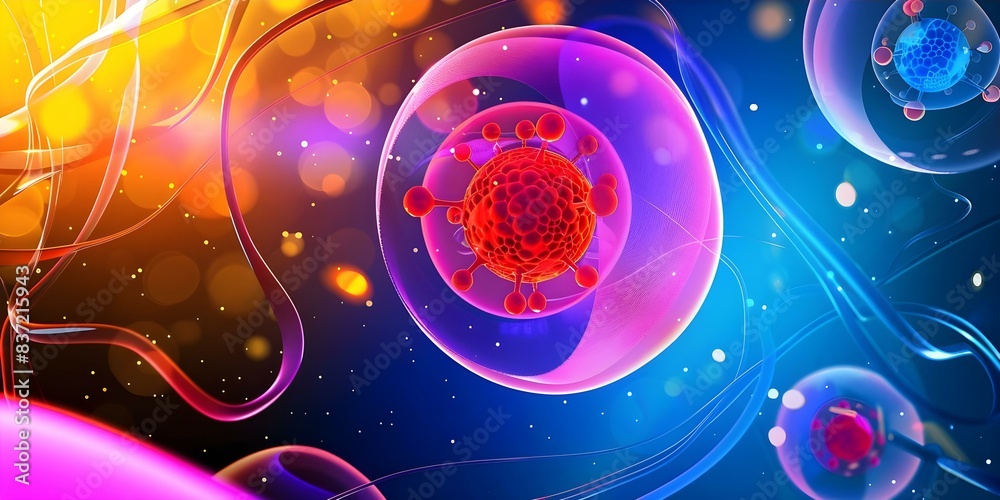 Illustrates inner workings of cell with components like membrane ...