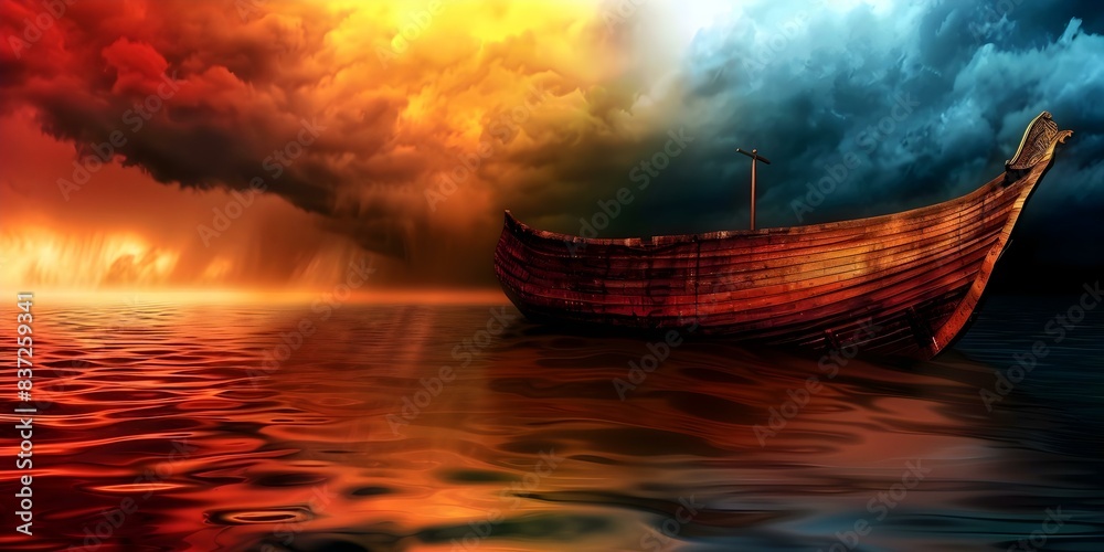 Noah's Ark A Biblical Symbol of Hope and Divine Intervention. Concept ...
