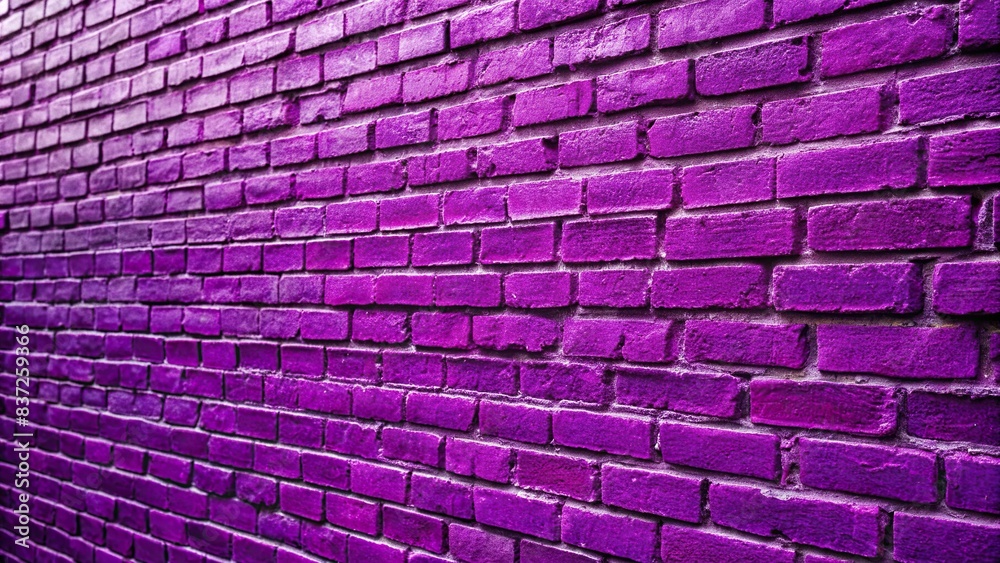 Vibrant purple brick wall in urban city alleyway for product display or ...