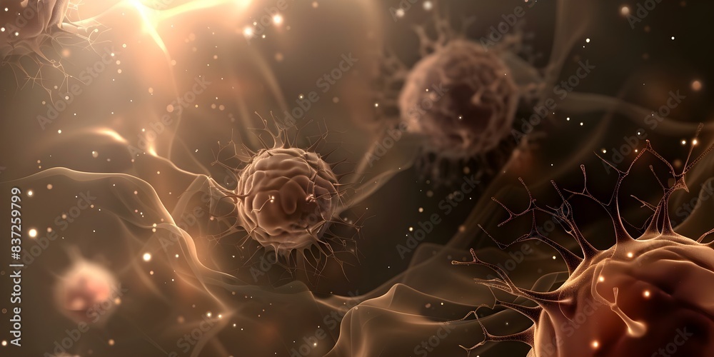 Cancer cell invasion into surrounding tissue depicted in detailed ... Cancer cell invasion into surrounding tissue depicted in detailed ...