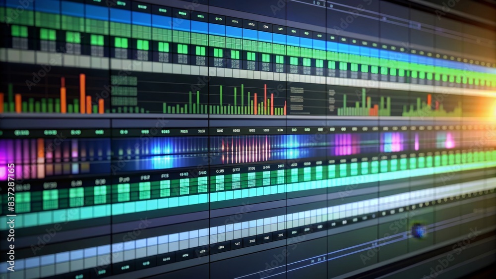Video Editing Timeline Process With Various Clips And Transitions Video Editing Timeline