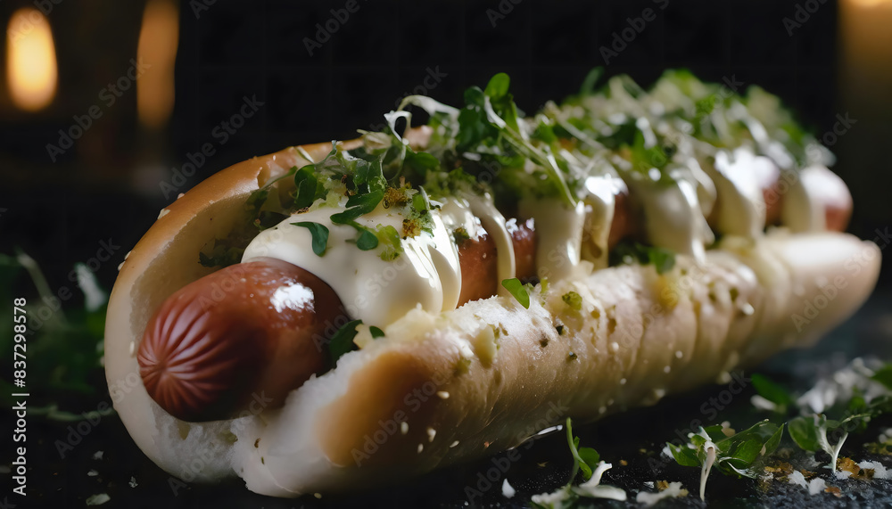 hotdog, photo, close up, mayonnaise,e mayo, essen, imbiss, snack ...