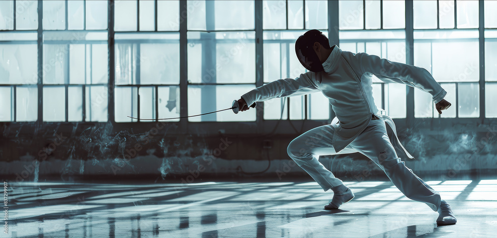 Motivational Fencing Poster with Fencer in Action - Suitable for ...