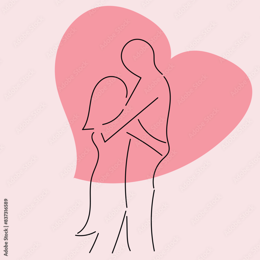 Sketch minimal couple in love drawing line art couple lovely drawn ...