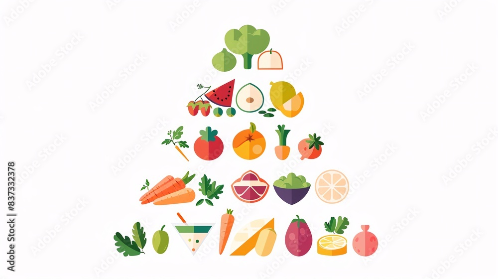 Healthy food pyramid in minimalist style Stock Illustration | Adobe Stock