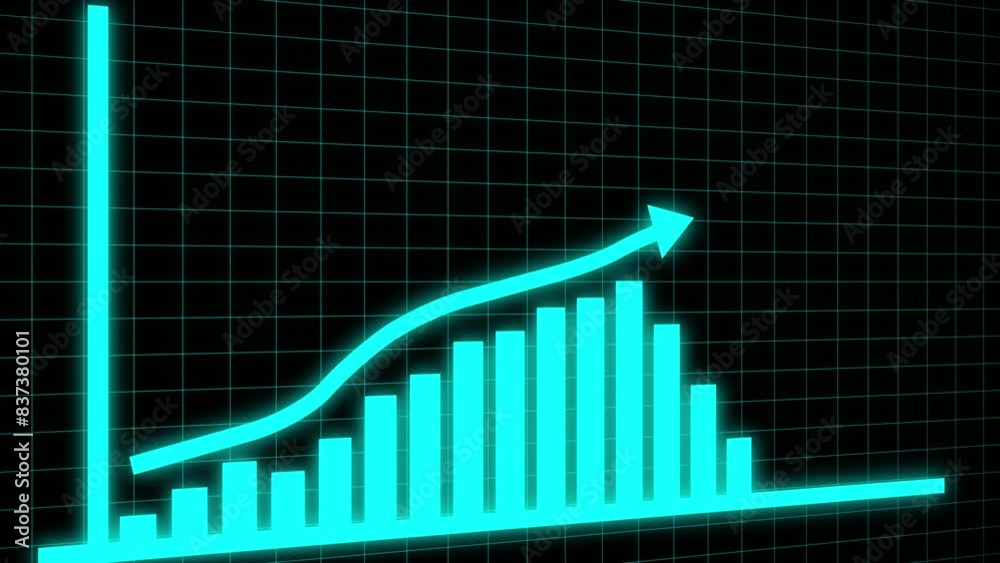 Business growth and success arrow, growing business chart animation ...