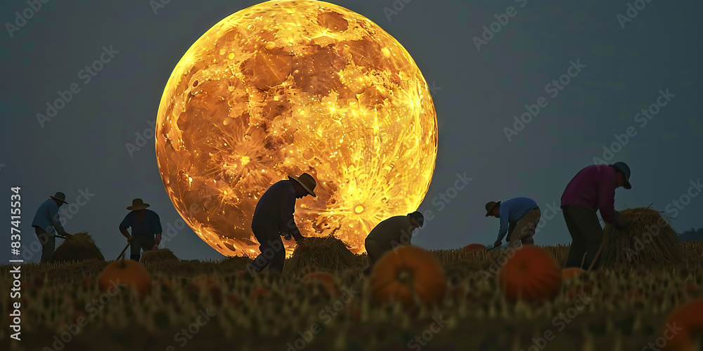 The Harvest Moon Rises High - Under the glow of the full harvest moon ...