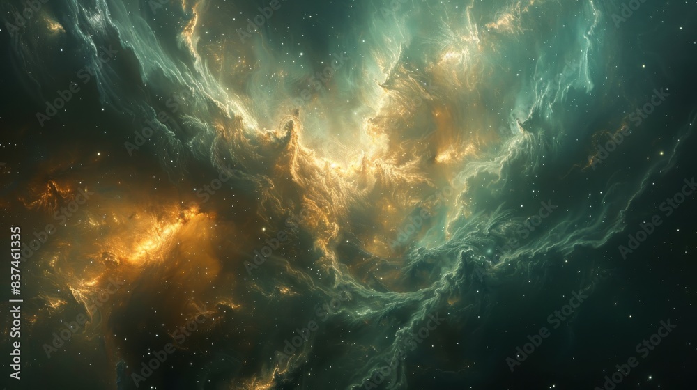 Distant nebulae cast light on the dark expanse, revealing the beauty ...