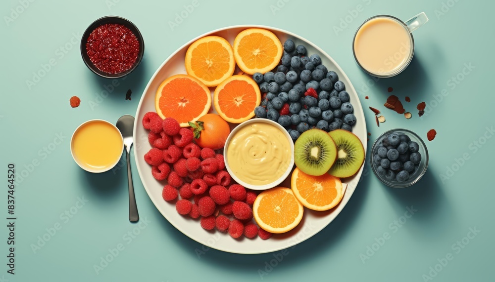 Blender flat design top view breakfast prep theme animation ...