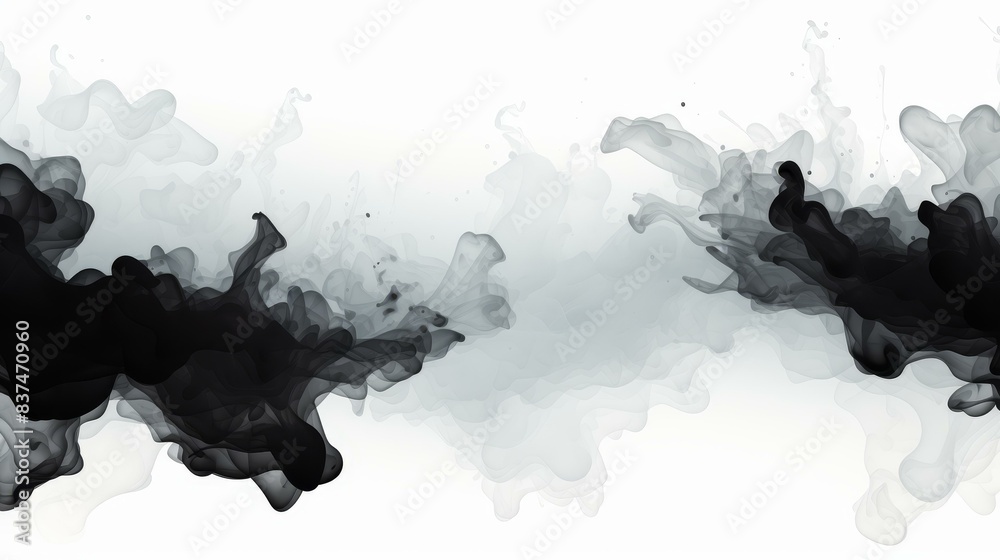 Abstract ink blot design with fluid strokes and high resolution ...
