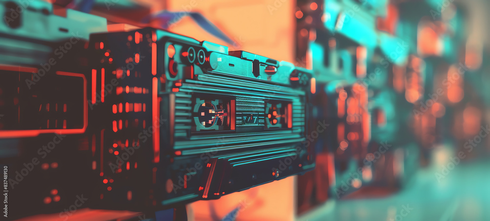 Analog distortion in old VHS tape, tracking errors, flickering images ...