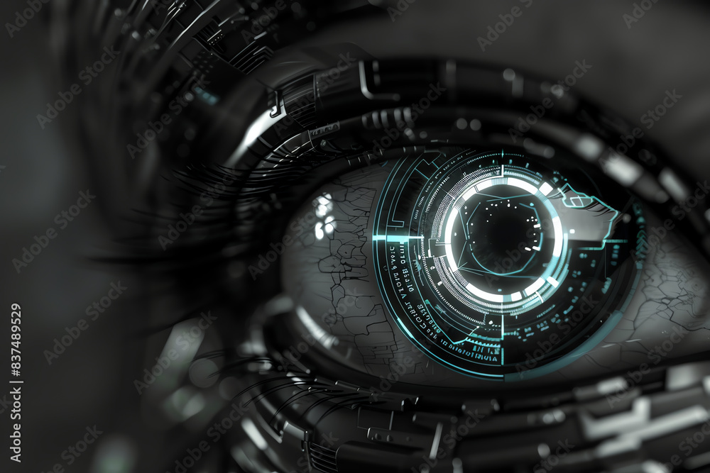 Cybernetic eye with augmented reality display, enhanced vision ...