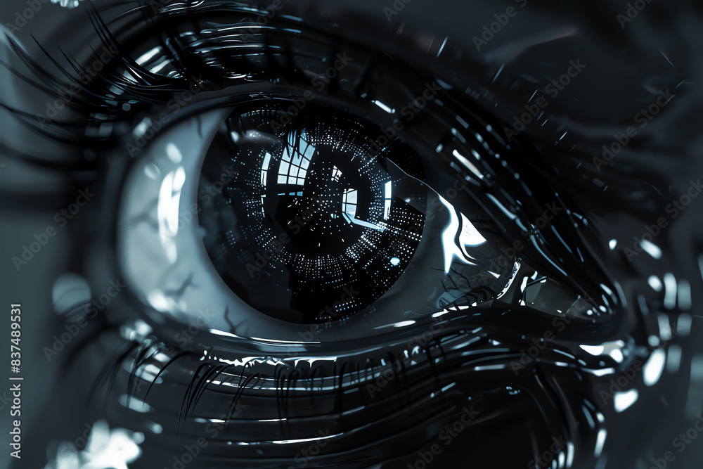 Cybernetic eye with augmented reality display, enhanced vision ...