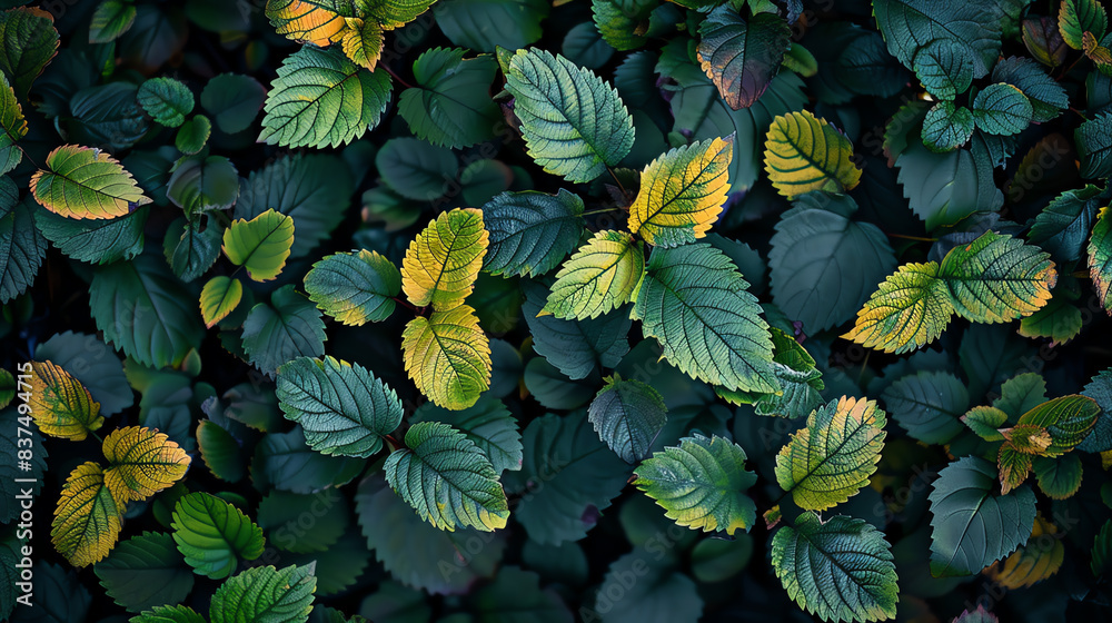 Simple patterns in nature scene, repetitive leaf arrangements, serene ...