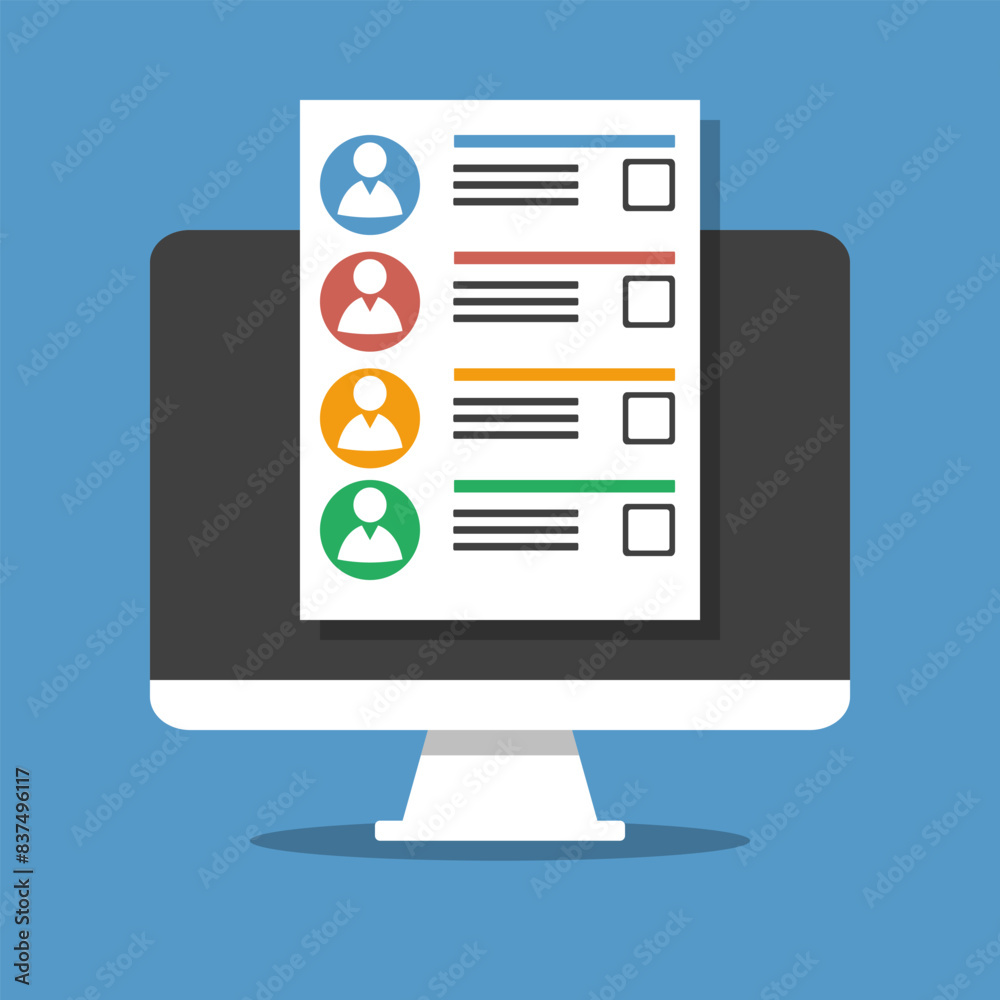 4 candidate online voting ballot displayed on computer screen ...