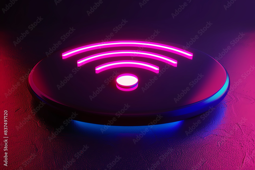 WiFi signal strength bars, high signal, clean design, front view ...
