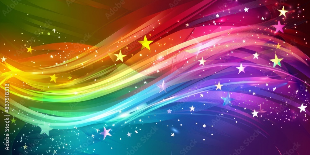 7 rainbow colored abstract background with stars, gay, pride month ...