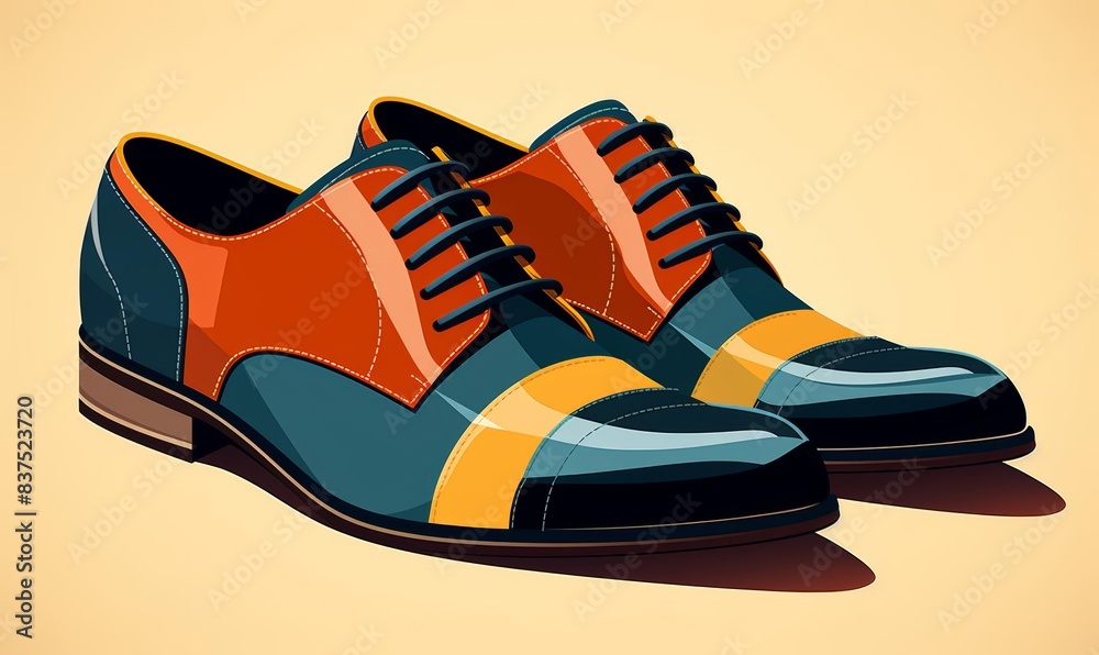 Shoes flat design side view dress shoes theme animation ...