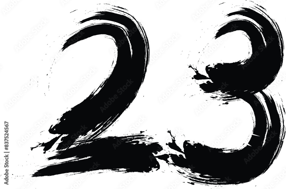 numbers 23 written with a brush, 23 Years Anniversary Celebration ...