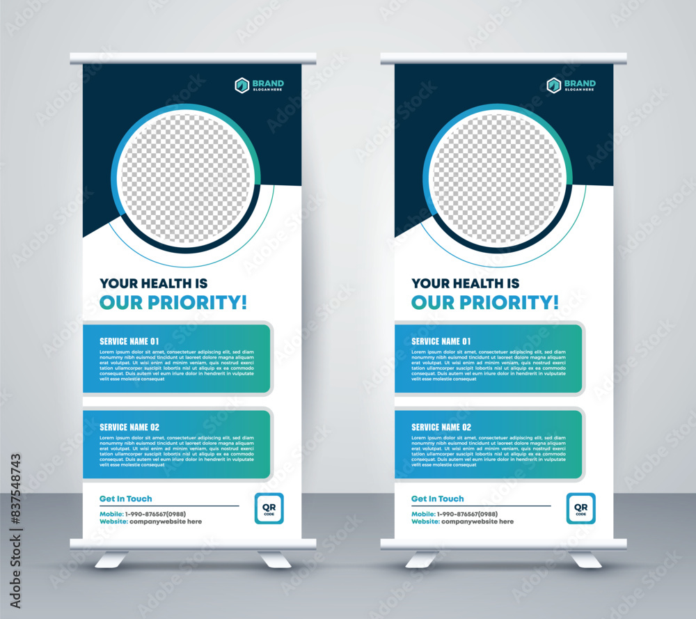 Medical Rollup banner template design, presentation For customers, and ...