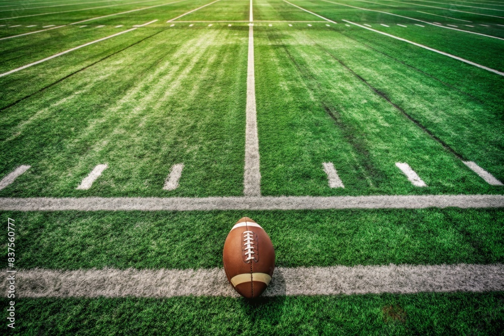 Vertical American football field with a gritty and worn surface, gritty ...