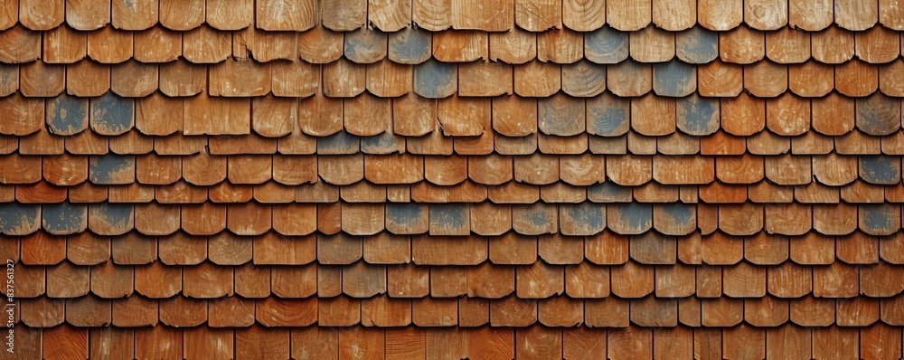 Traditional ecological consistent cladding of a wall with wooden larch ...