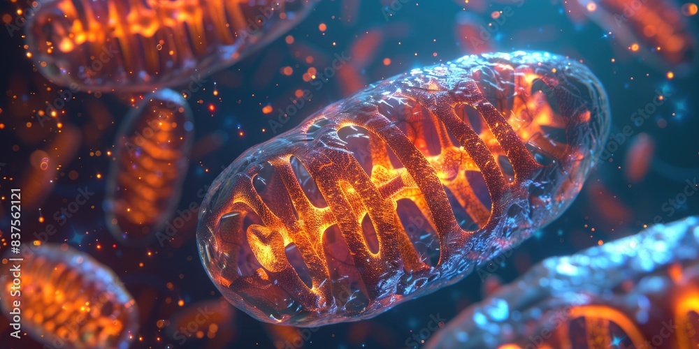 Mitochondrial structure in detail, focus on, bioenergetics, realistic ...