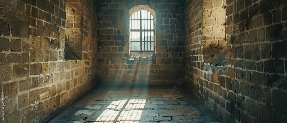 Architectural prison caves in Medieval Fortress Stock Illustration ...