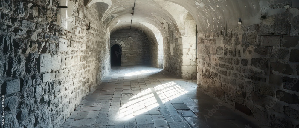 Architectural prison caves in Medieval Fortress Stock Illustration ...